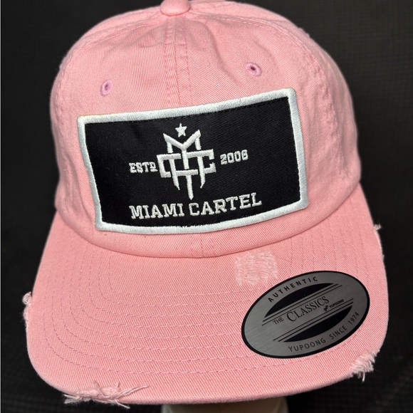 Classic | Accessories | Miami Cartel Classic Pink Cap With Black Emblem ...